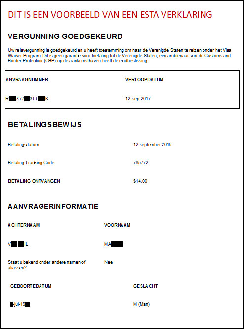 ESTA Formulier Aanvragen - Nederlands Servicepunt